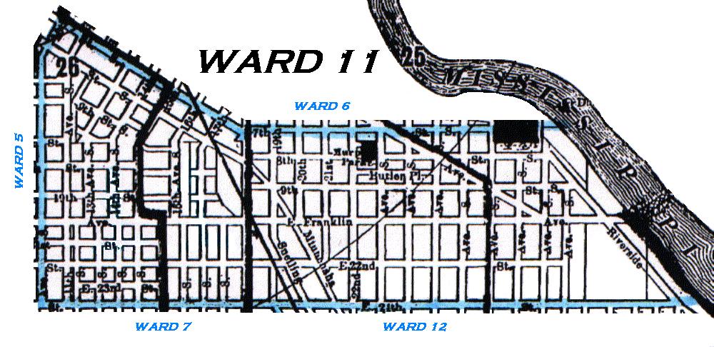 KinSource 1910 Map of Minneapolis - Ward 11